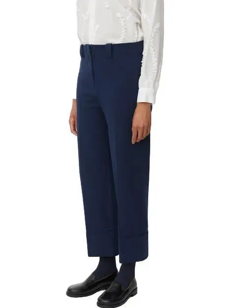 MASAI COPENHAGEN Cropped Wide-leg Pants - Navy Blazer