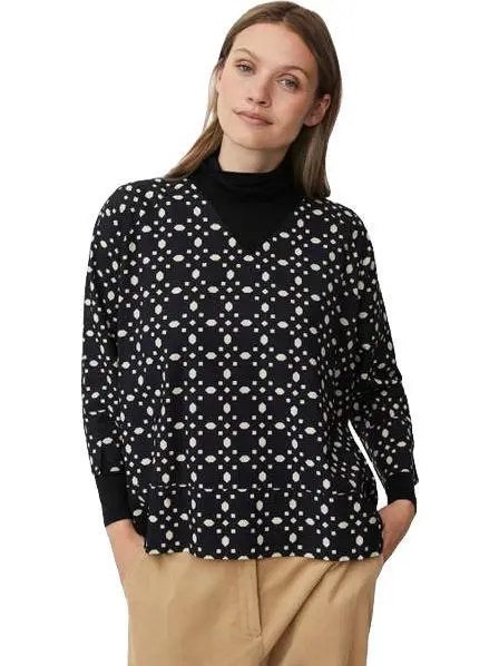 MASAI COPENHAGEN 3/4 Sleeve V-neck Blouse - Black