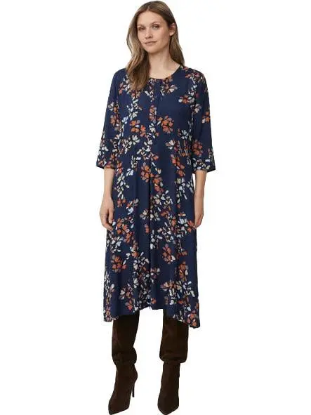 MASAI COPENHAGEN Manymari Round Neck Fit-and-flare Dress - Autumnal