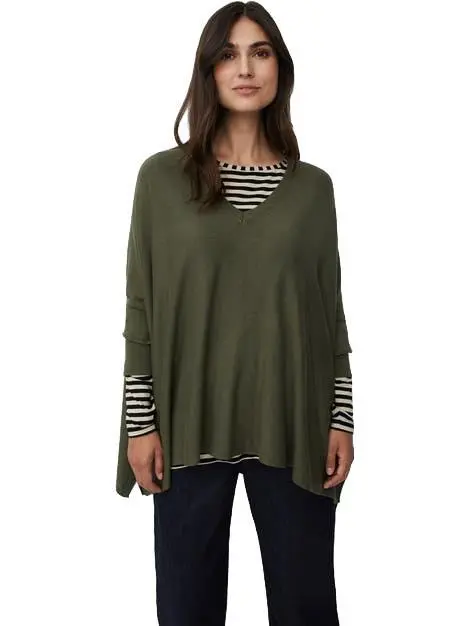 MASAI COPENHAGEN Mafosna Long Sleeve V-neck Poncho - Ivy Green