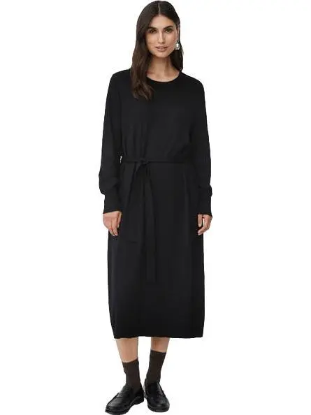 MASAI COPENHAGEN Manisuta Long Sleeve Belted Waist Dress - Black