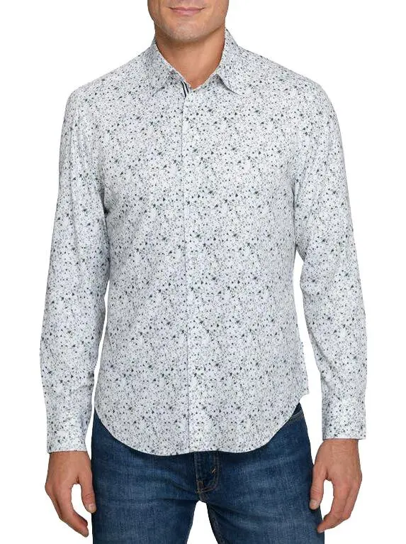 BROOKLYN BRIGADE Botanical Print Woven Long Sleeve Shirt - Olive