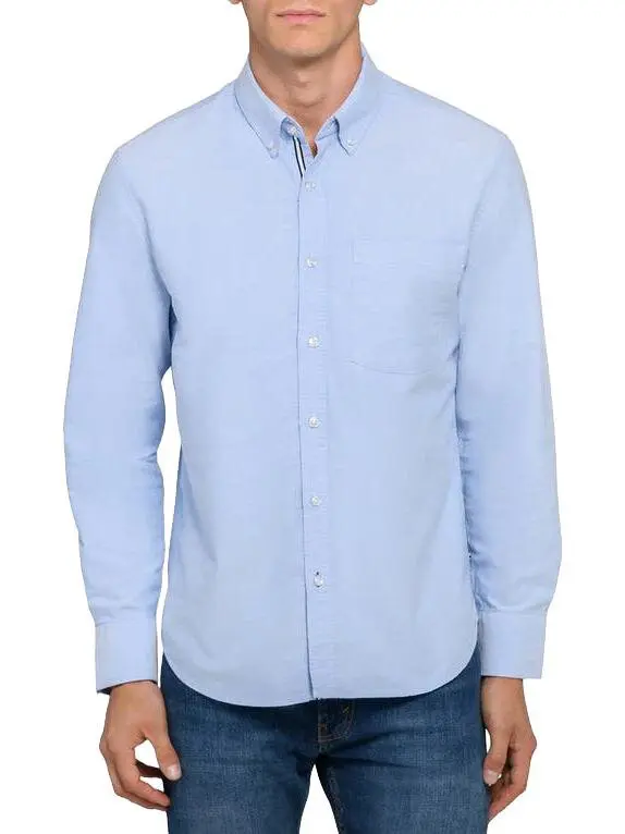 BROOKLYN BRIGADE Solid Oxford Woven Long Sleeve Basic - Blue