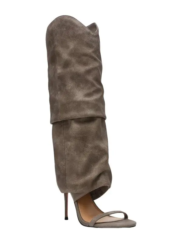 Steve Madden Ravine Knee High Boots - Grey Distressed