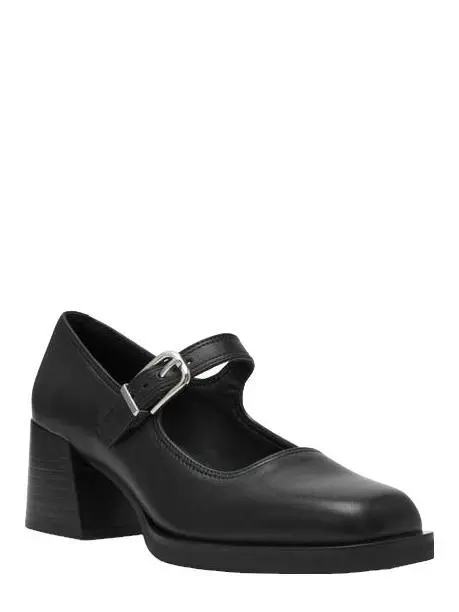 Steve Madden Lisbon Mary Jane Pumps - Black Leather