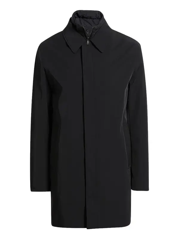REISS Logan Water Resistant Overcoat With Removable Funnel Neck Insert - Black