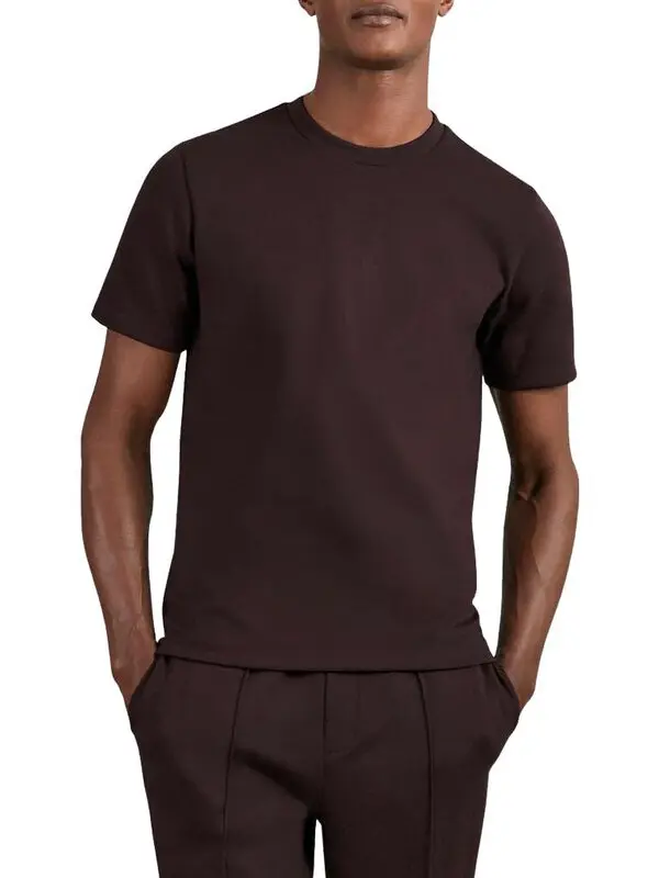 REISS Bradley Solid Stretch T-shirt - Cherry Red