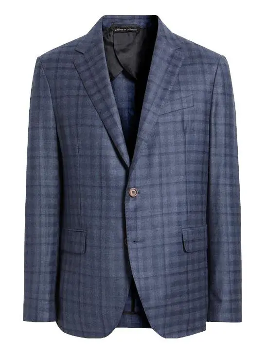 Zanella Treviso Plaid Wool Sport Coat - Blue