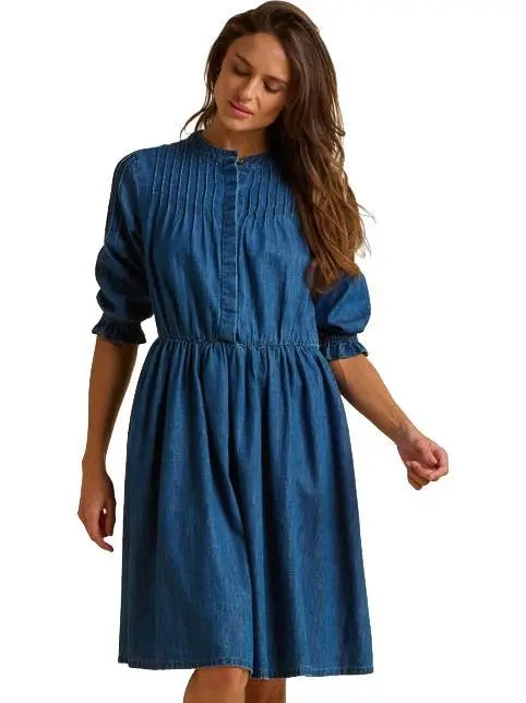 BRAKEBURN Icylyn 3/4 Sleeve Midi Dress - Blue