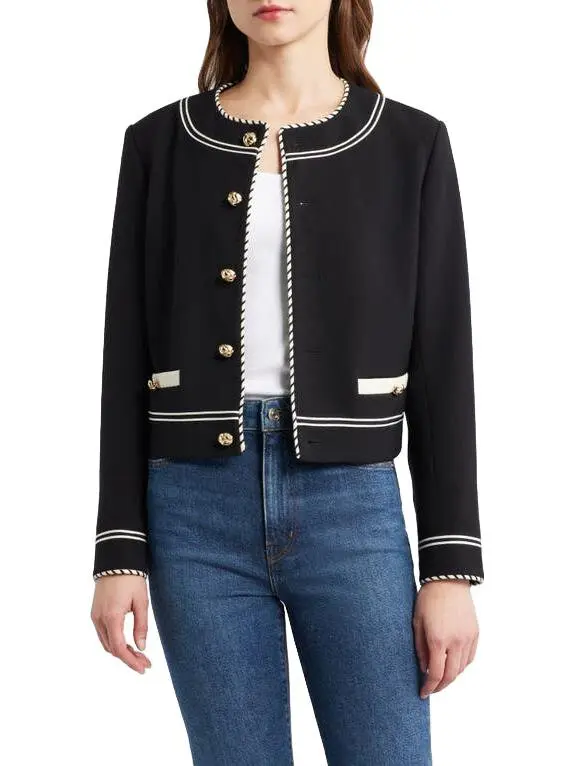 FRAME The Prim Crop Jacket - Black