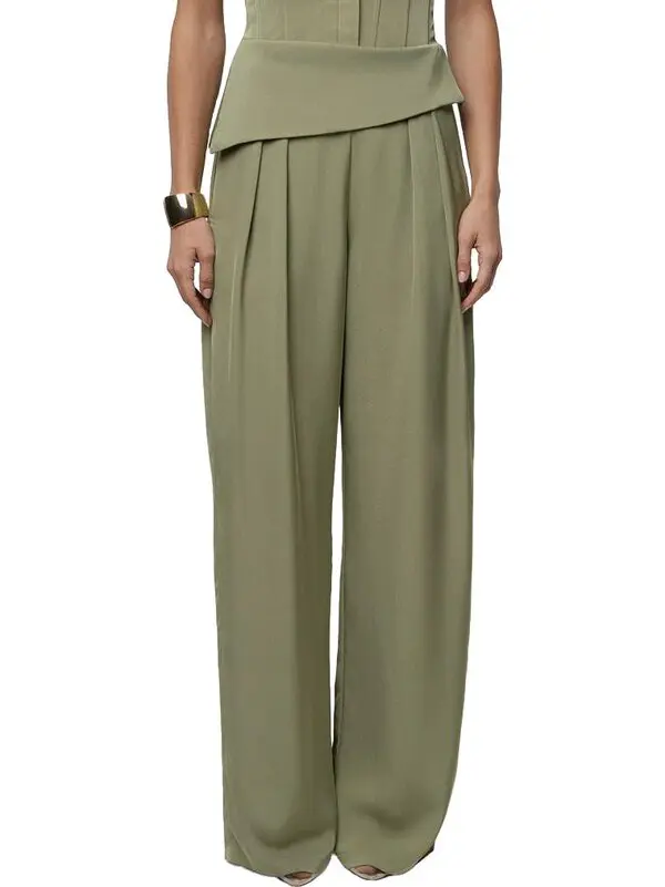 JLUXLABEL High Waist Wide-leg Pants - Green