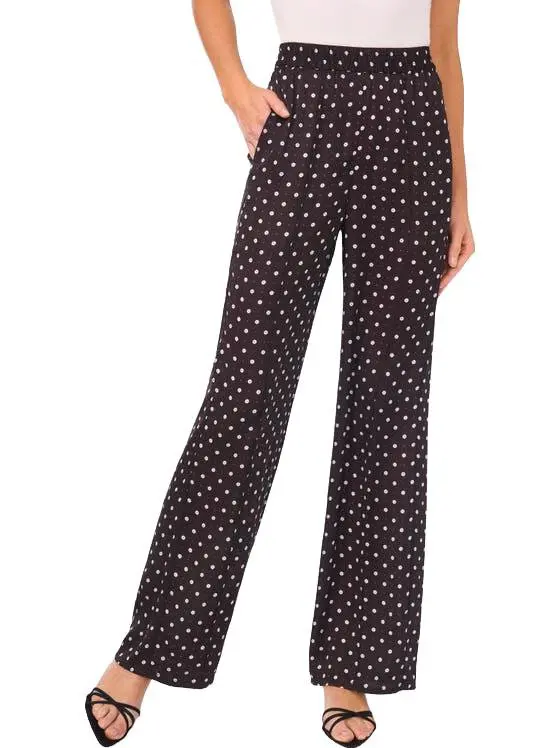 CECE DUPRAZ Floral Straight Leg Pants - Rich Black