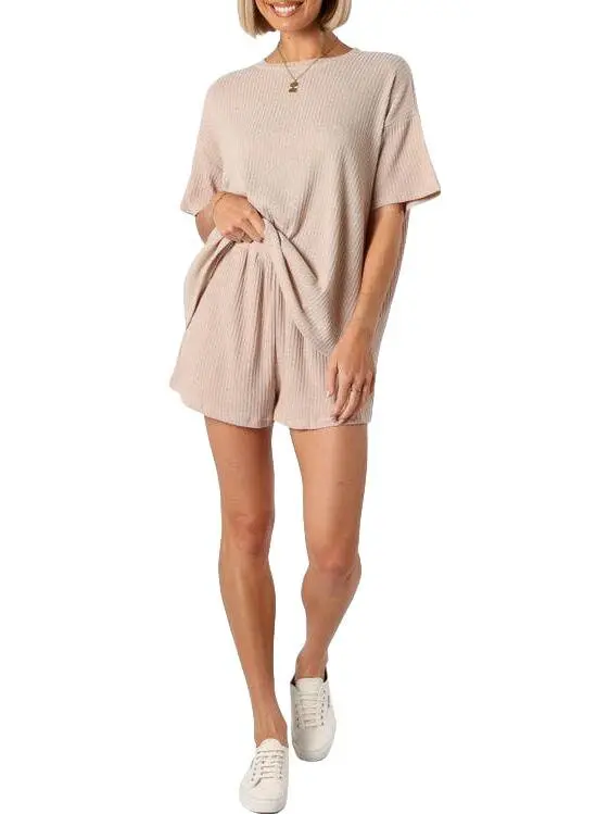 PETAL & PUP Knit Top & Shorts Set - Tan