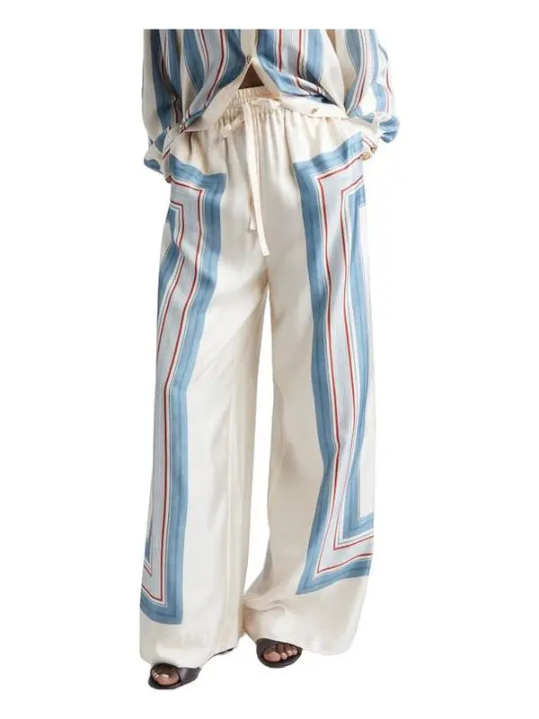 Zimmermann Striped Silk Track Pants - Ticking Stripe