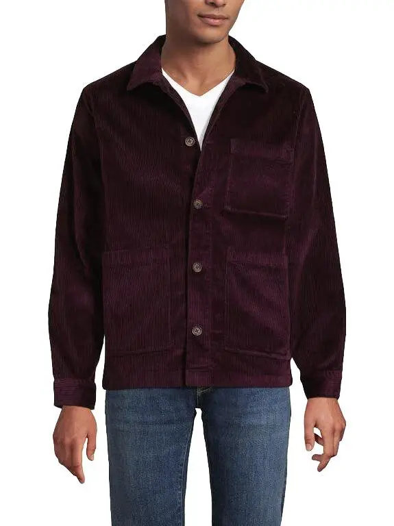 LANDS' END Corduroy Chore Jacket - Lush Burgundy