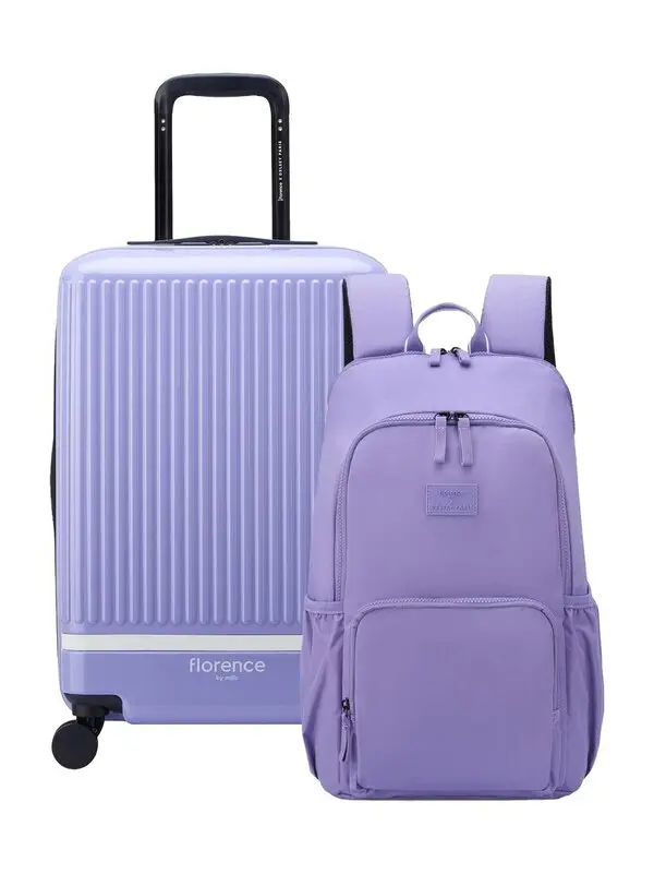 FLORENCE BY MILLS 20" Carry-on Spinner And Backpack Set - Lavender