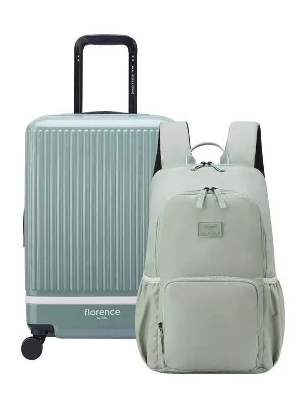 FLORENCE BY MILLS 20" Carry-on Spinner And Backpack Set - Sage Green
