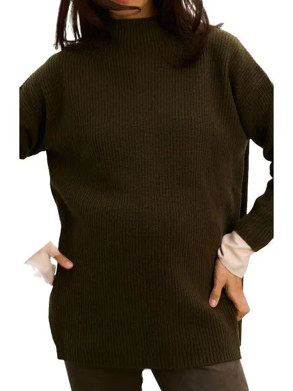 Hatch The Cozy Shaker Turtleneck - Olive
