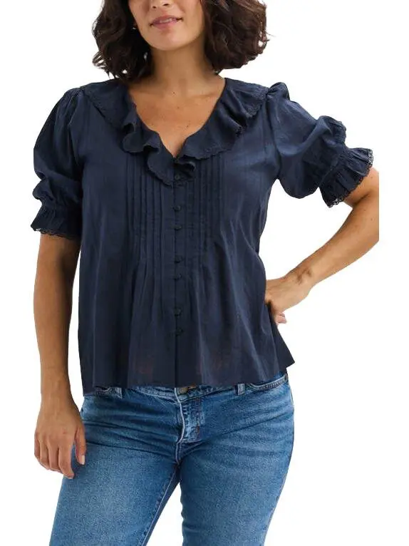 Hatch The Lou Lou Nursing Blouse - Navy