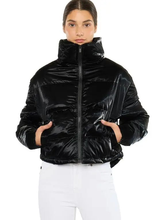 KANCAN Cropped Puffer Jacket - Black