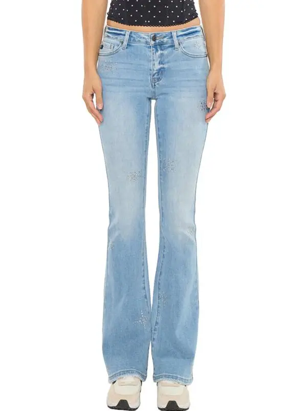 KANCAN Estrella Mid-rise Flare Jeans - Medium Wash