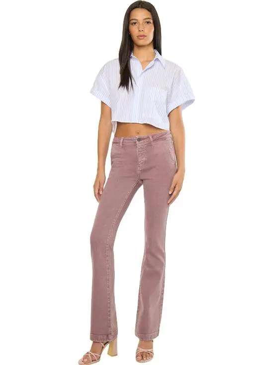 KANCAN Max Mid Rise Trouser Bootcut Jeans - Mauve