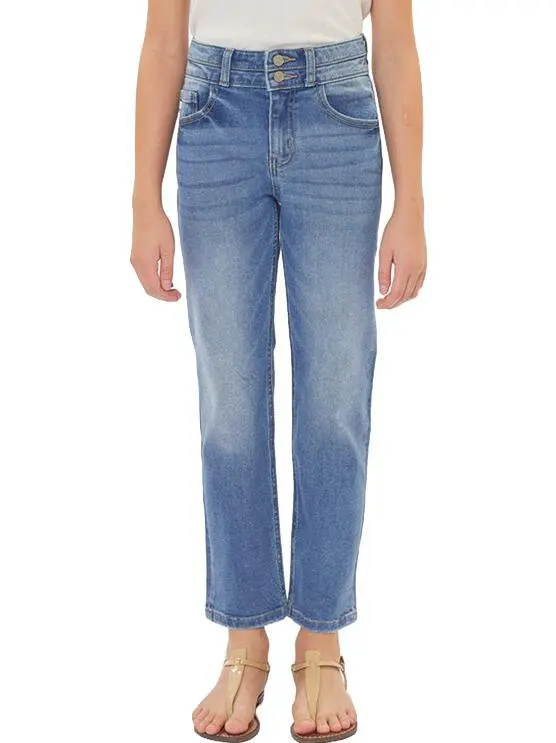 KANCAN High-rise Mini Straight-leg Jeans - Medium Wash