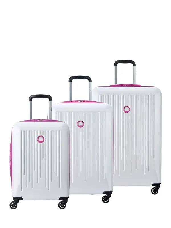 DELSEY PARIS 3-piece Hardside Expandable Suitcase Set - White/mauve