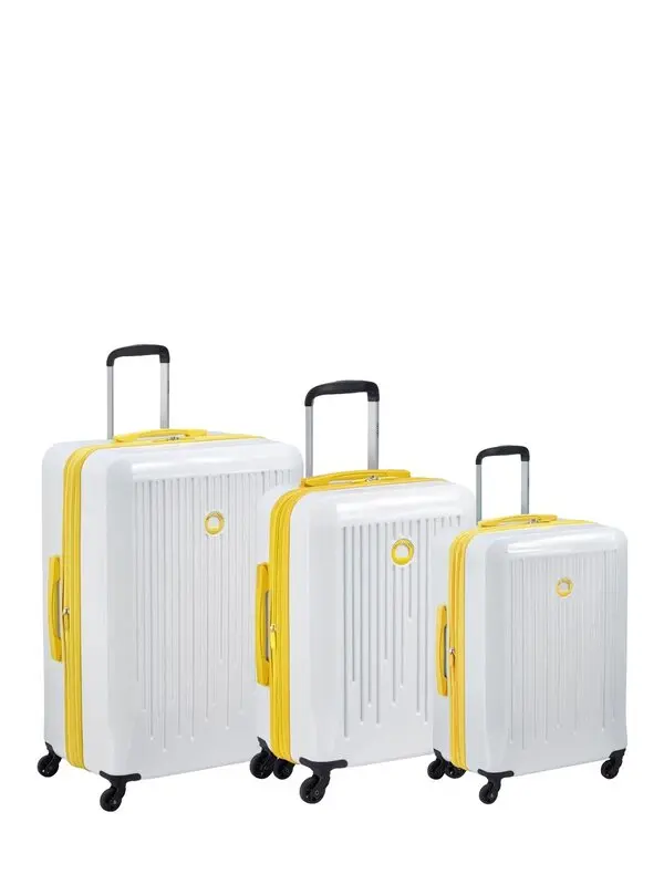 DELSEY PARIS 3-piece Hardside Expandable Suitcase Set - White/yellow