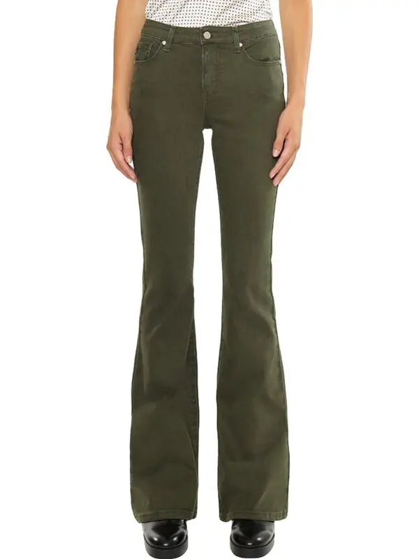 KANCAN High Rise Flare Jeans - Olive