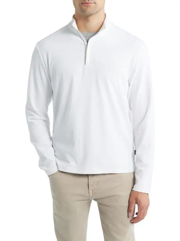 Johnnie-o Hoppin Rib Quarter Zip - White