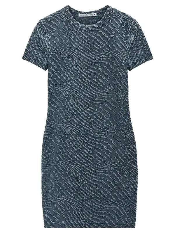 Alexander Wang Jacquard Logo Mini Dress - Grey