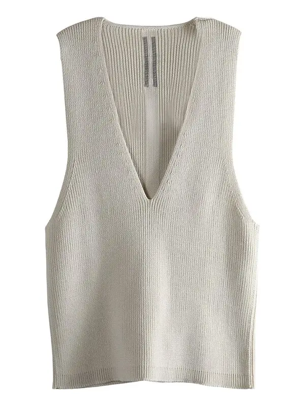 Rick Owens Maglia V-neck Top - Tan