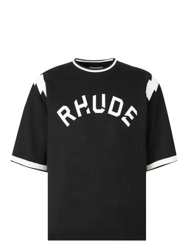 Rhude Lightning Ringer Tee - Black