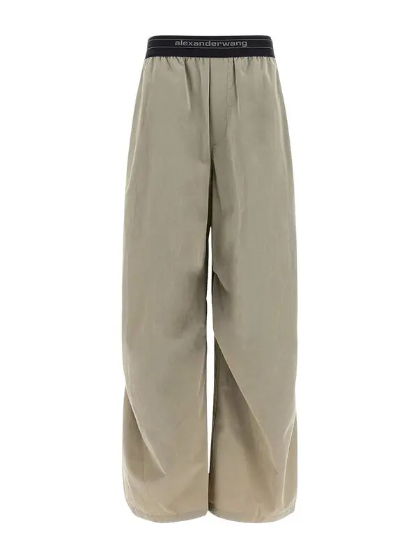 Alexander Wang Mid-rise Pleated Knee Pant - Grey