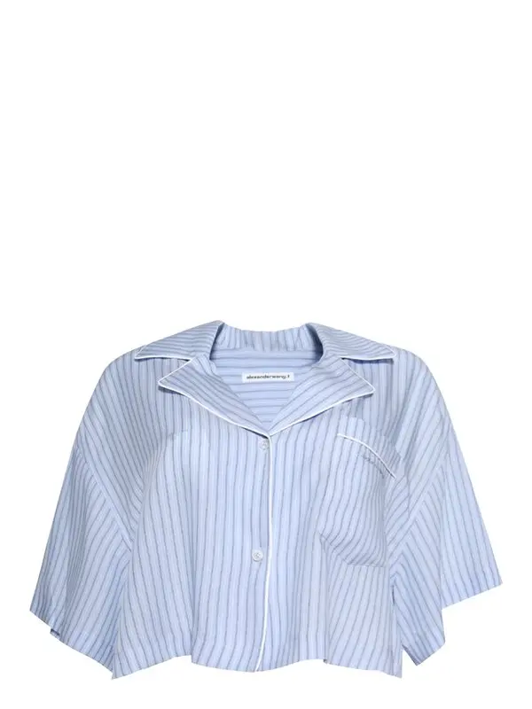 Alexander Wang Cropped Oxford Shirt - Blue