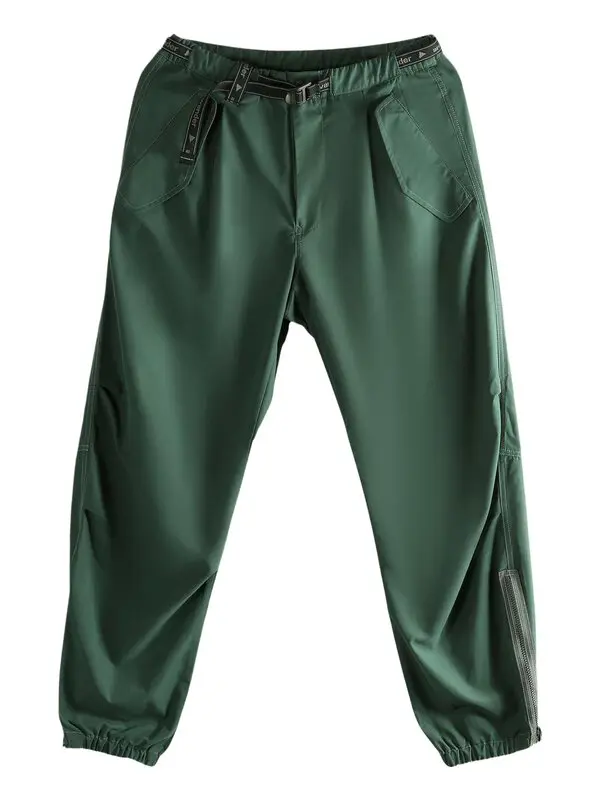 AND WANDER High Count Cloth Side Zip Hem Pants - Green