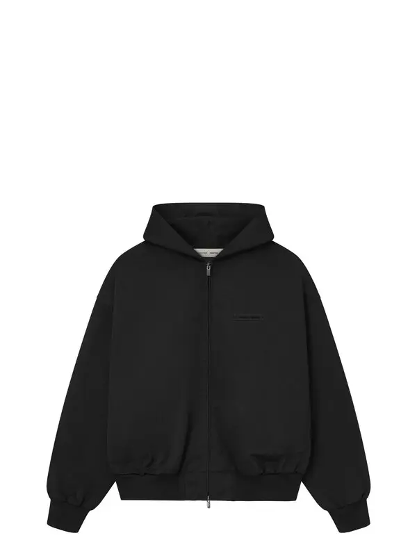 Fear Of God Poly Twill Bomber Hoodie - Black