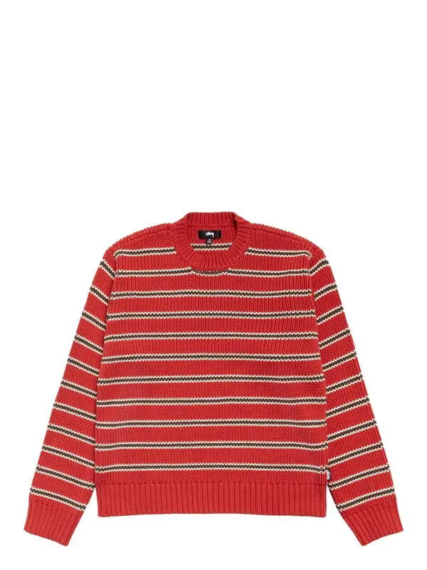 StÜssy Stripe Knit Crew - Red