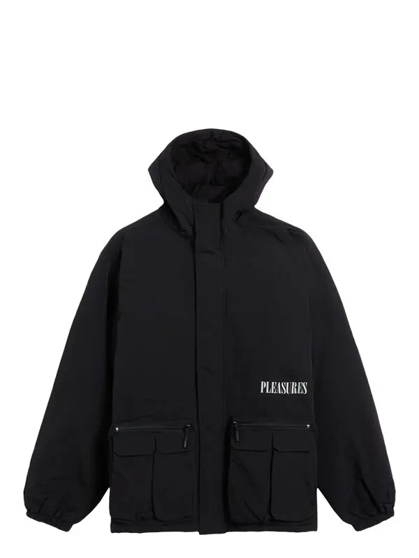 PLEASURES Run Hooded Jacket - Black