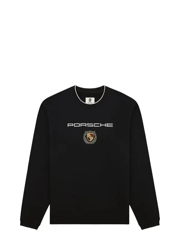 Aimé Leon Dore X Porsche Embroidered Crewneck Sweatshirt - Black