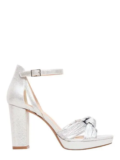 PHASE EIGHT Metallic Platform Sandal Heels - Silver