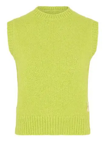 OMNES Riri Logo-patch Knitted Vest - Lime