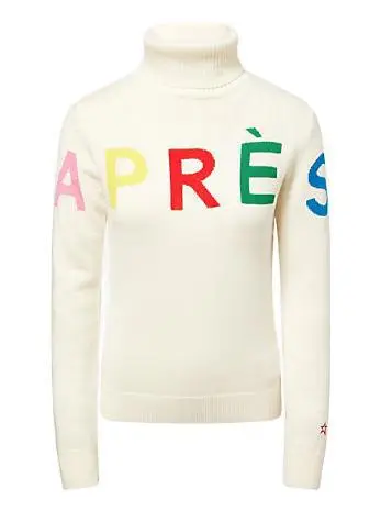 Perfect Moment Après High-neck Merino-wool Jumper - Snow White/rainbow