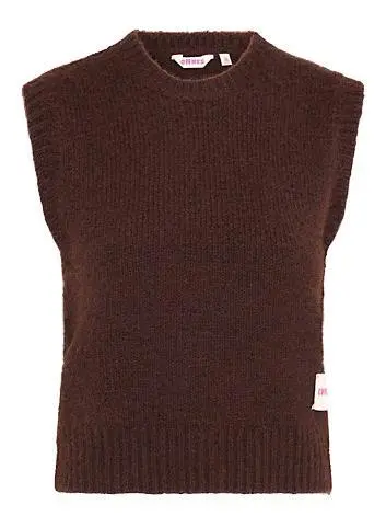 OMNES Logo-patch Knitted Vest - Chocolate