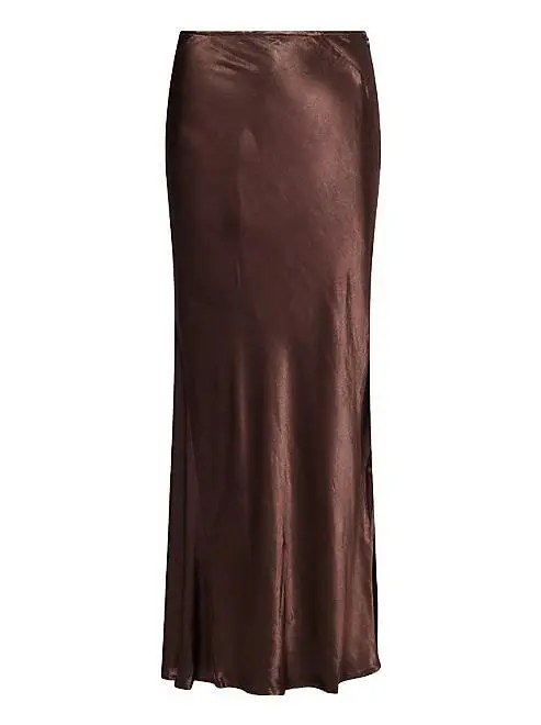 Dissh Satin Maxi Skirt - Bitter Choc