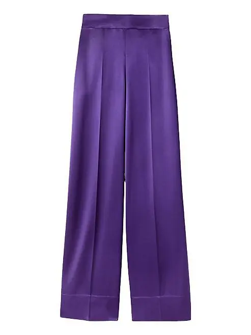 JOSEPH Wide-leg Satin Trousers - Violet