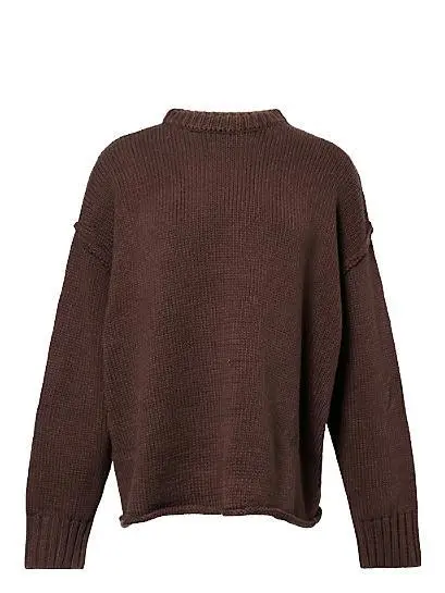 Dissh Longline Cotton-blend Knit Jumper - Chocolate