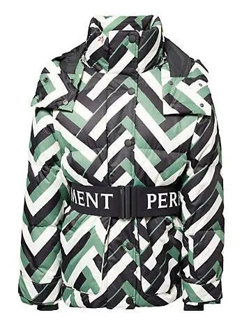 Perfect Moment Cortina Shell-down Ski Parka Jacket - Waffle Print - Green