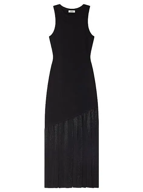 Sandro Fringed Maxi Dress - Black